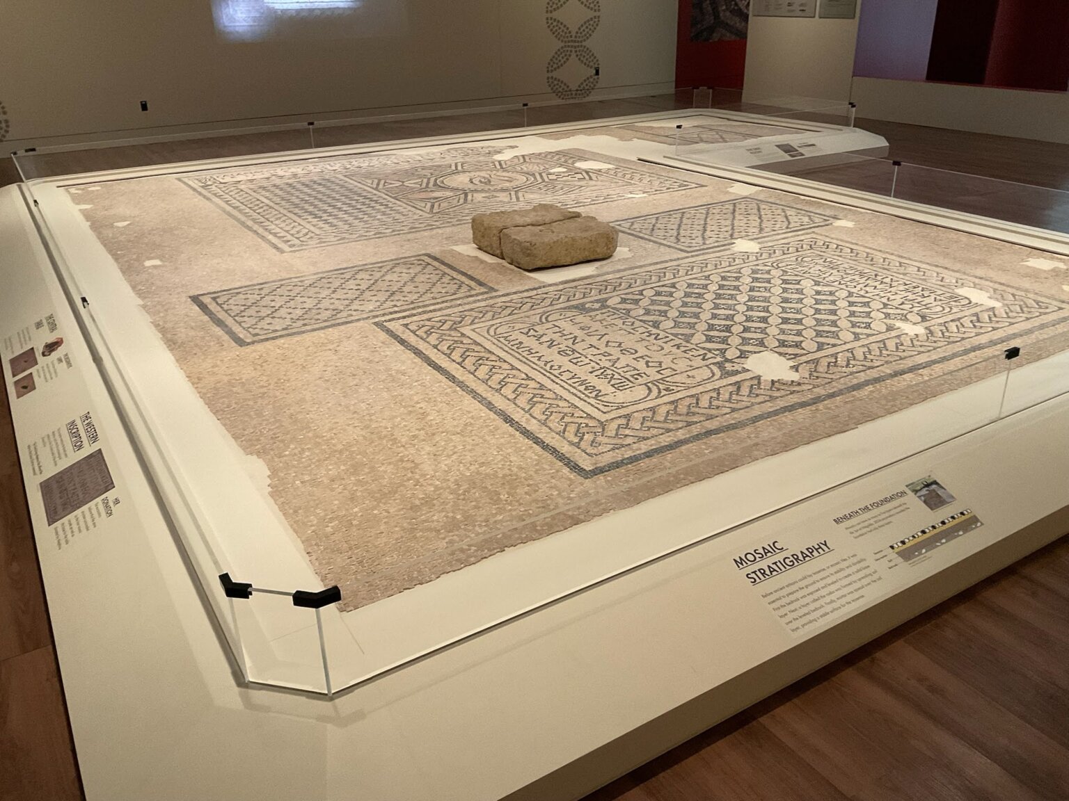 Photos of the Megiddo Mosaic on Display - BiblePlaces.com